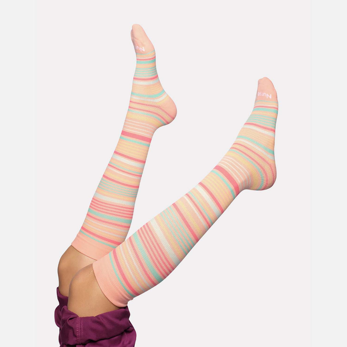 Nurse Yard Green Stripes Compression Socks Style & Comfort | Shop Now